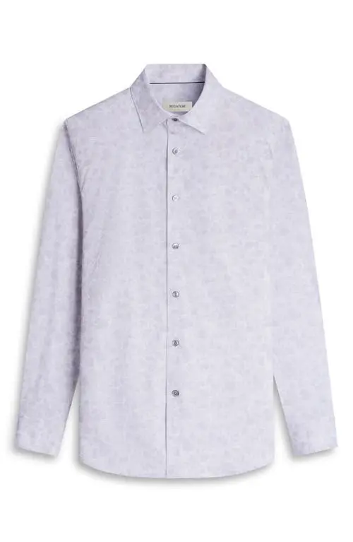 Bugatchi James Ooohcotton® Floral Abstract Print Button-up Shirt - Platinum