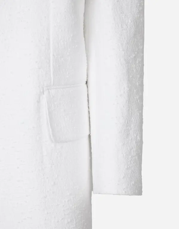 Dolce & Gabbana Single-breasted Cotton Raschel Tweed Jacket - White
