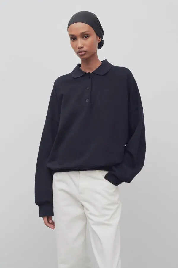 THE ROW Corzas Sweatshirt In Cotton - Dark Navy