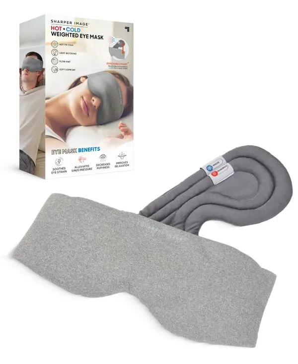 SHARPER IMAGE Hot + Cold Weighted Eye Mask - Grey