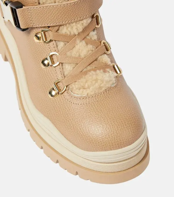 Bogner Arosa Shearling-trimmed Leather Boots