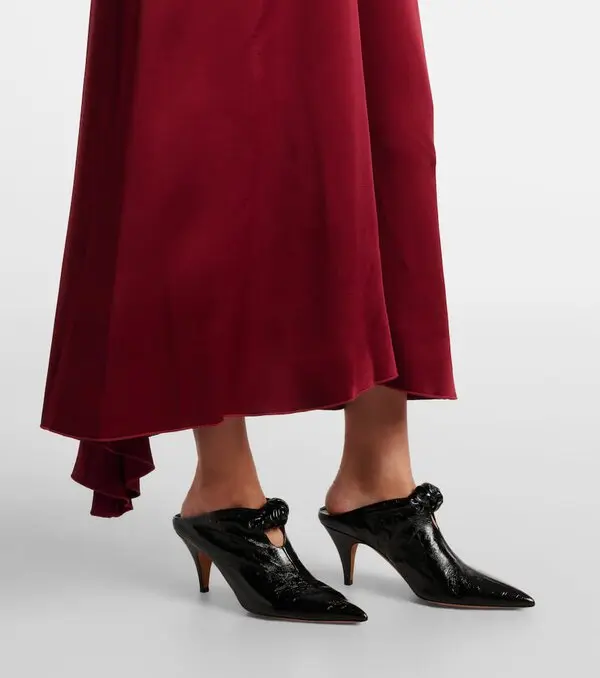 Victoria Beckham Draped Crepe Satin Midi Dress