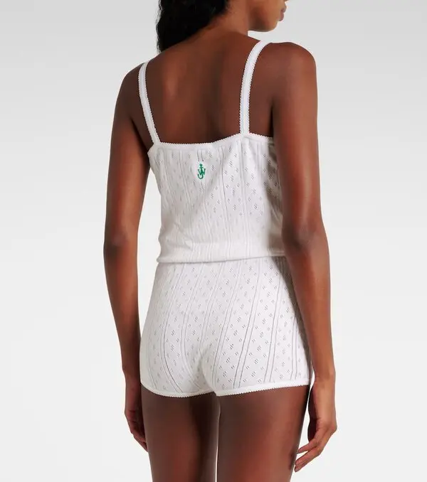 JW Anderson Pointelle Cotton And Cashmere Shorts - White