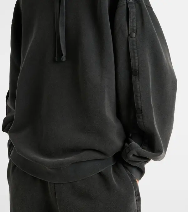 Y/project Oversized Cotton Jersey Hoodie With Buttoned Sleeves
