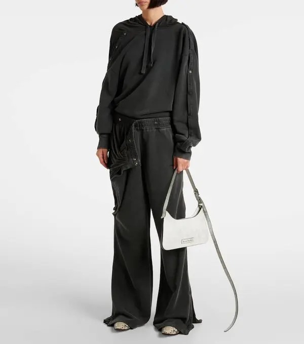 Y/project Oversized Cotton Jersey Hoodie With Buttoned Sleeves