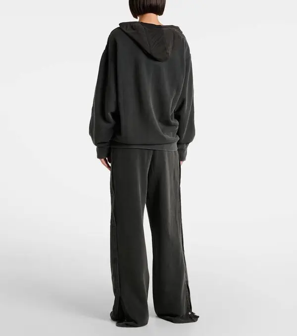Y/project Oversized Cotton Jersey Hoodie With Buttoned Sleeves