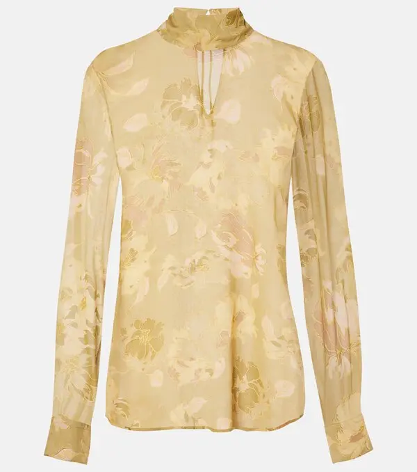 Dries Van Noten Printed Sheer Top