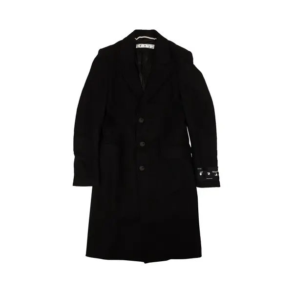 Off-White Logo Single Breasted Coat /white
