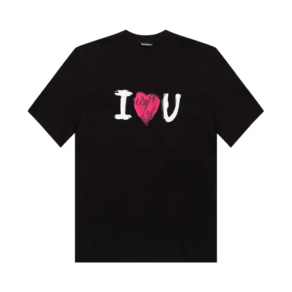 Balenciaga I Love You" Printed T-shirt - Black