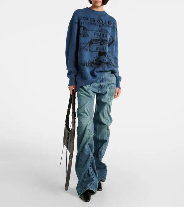 Y/Project Paris' Best Jacquard Sweatshirt - Blue | Editorialist