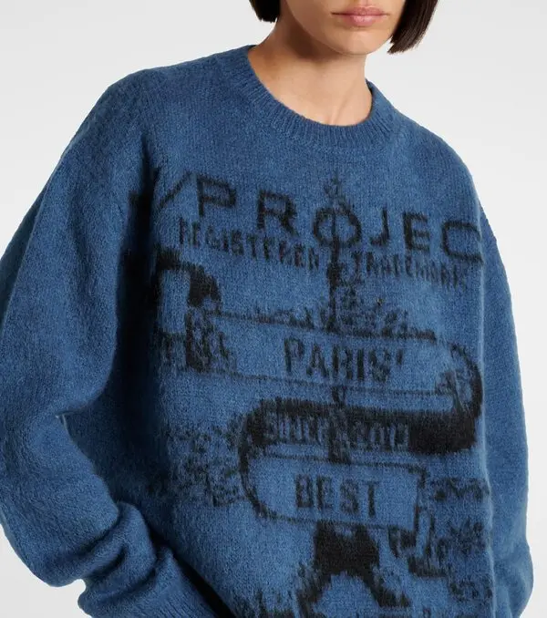 Y/Project Paris' Best Jacquard Sweatshirt - Blue | Editorialist
