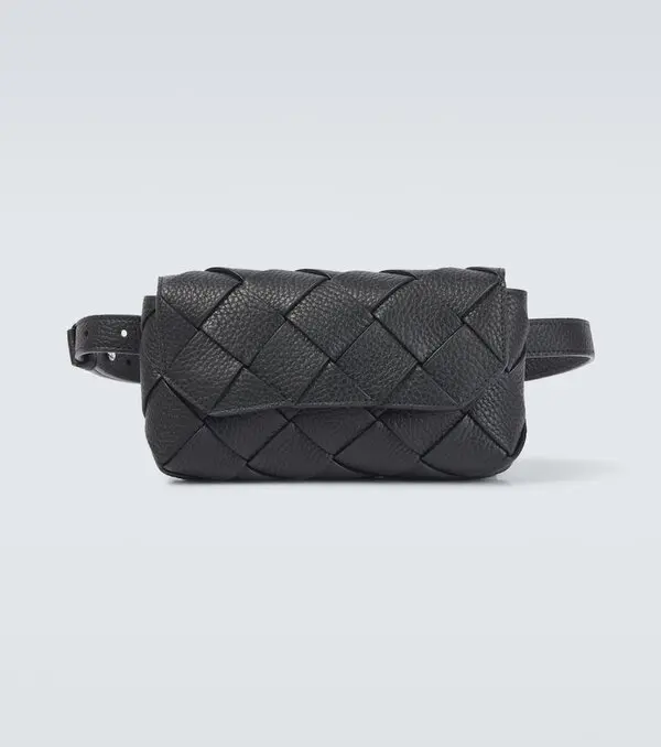 Bottega Veneta Diago Intreccio Leather Belt Bag - Black