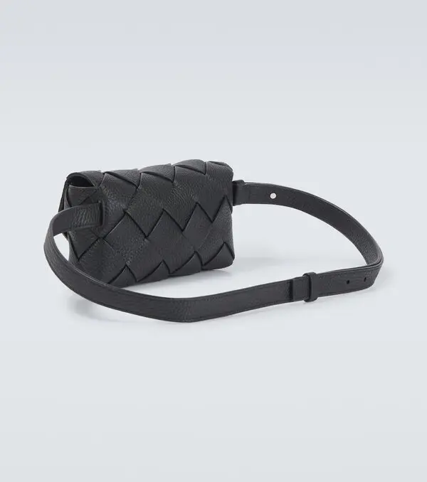 Bottega Veneta Diago Intreccio Leather Belt Bag - Black