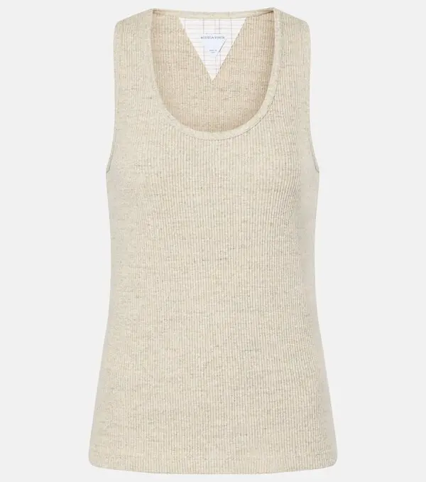 Bottega Veneta Ribbed-knit Tank Top - Beige