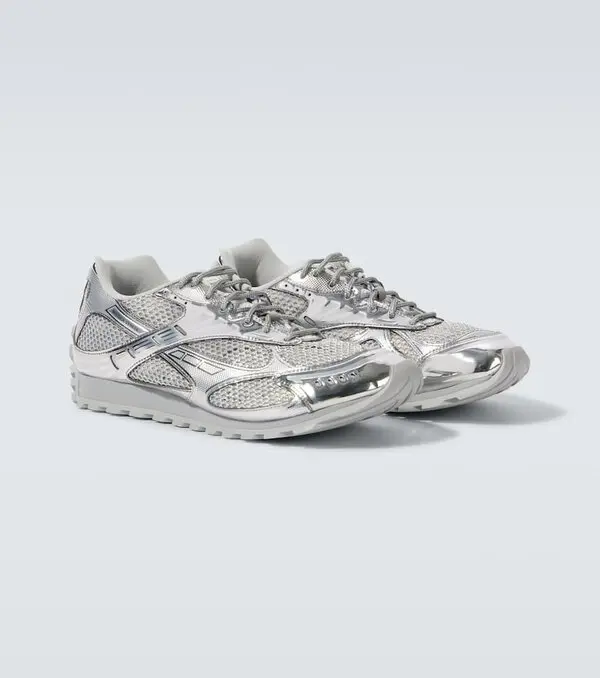 Bottega Veneta Orbit Metallic-effect Sneakers - Silver