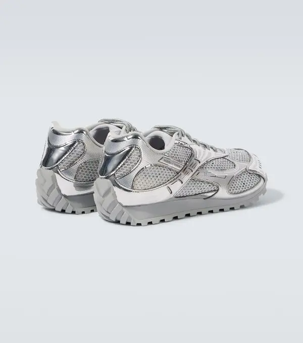 Bottega Veneta Orbit Metallic-effect Sneakers - Silver