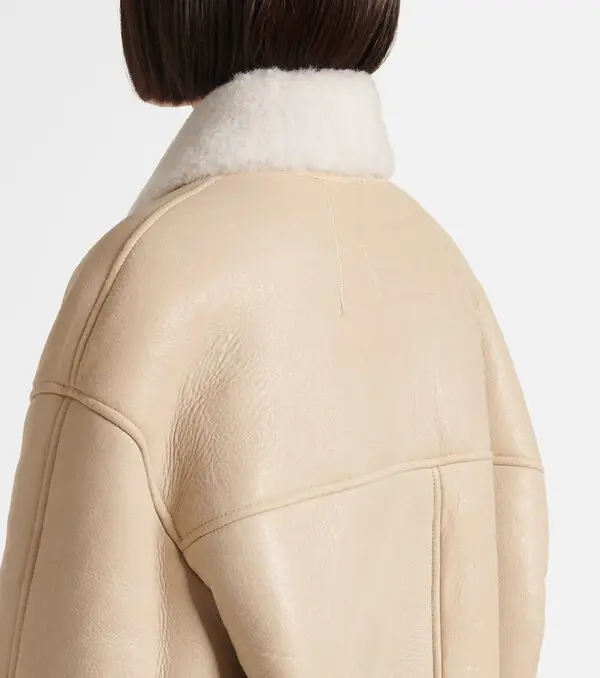 Isabel Marant Elanore Shearling-trimmed Leather Coat