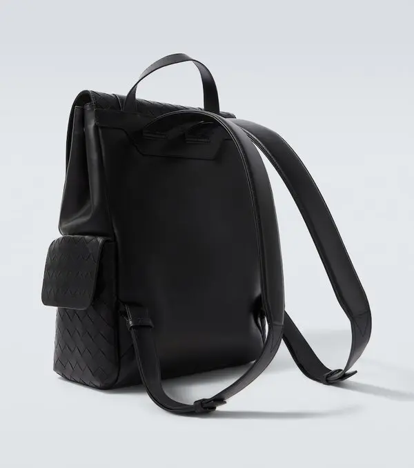 Bottega Veneta Leather Backpack - Black
