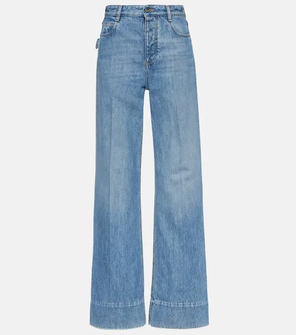 Bottega Veneta Mid-rise Wide-leg Jeans - Blue