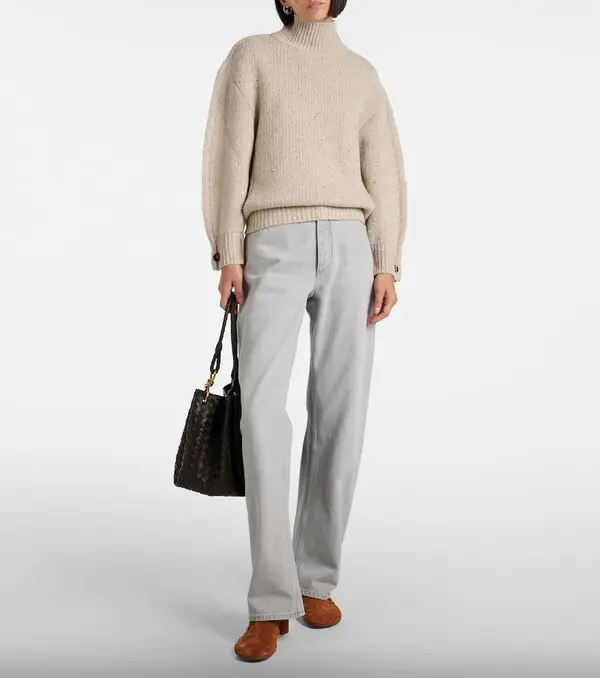 Bottega Veneta Mid-rise Wide-leg Jeans - Grey