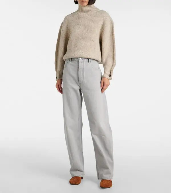 Bottega Veneta Mid-rise Wide-leg Jeans - Grey