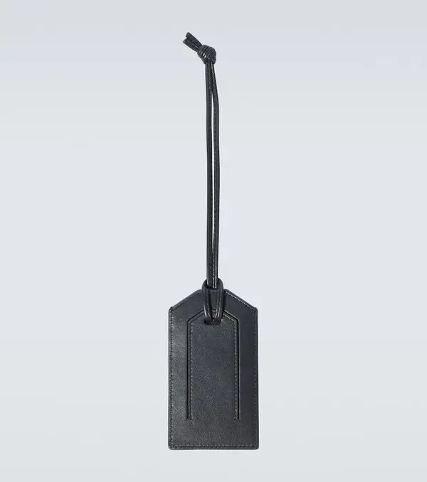 Bottega Veneta Intrecciato Leather Luggage Tag - Black