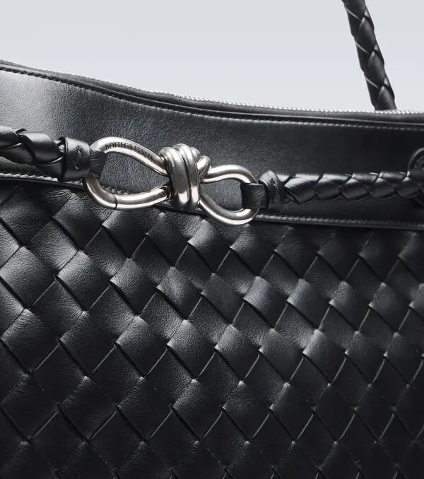 Bottega Veneta Andiamo Intrecciato Leather Messenger Bag