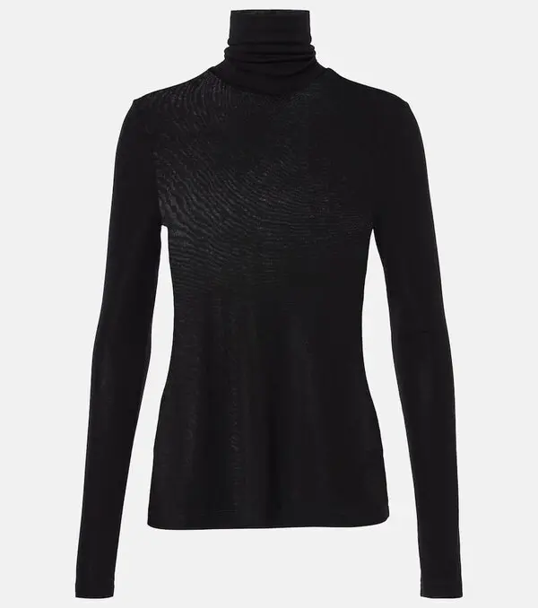 AGOLDE Pascale Jersey Turtleneck Top - Black