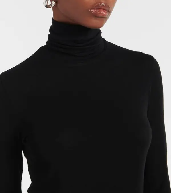 AGOLDE Pascale Jersey Turtleneck Top - Black