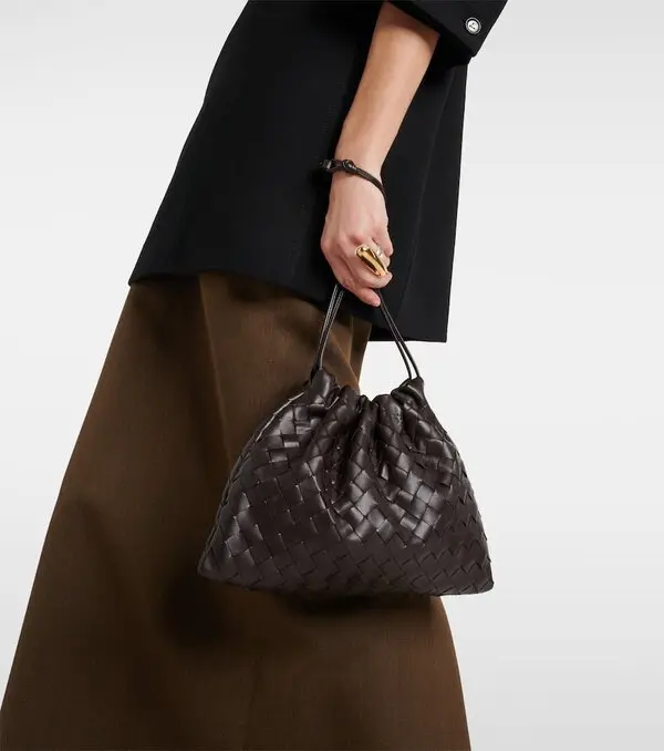 Bottega Veneta Medium Leather Clutch - Brown