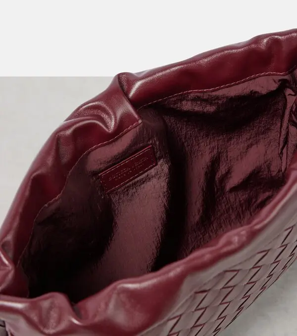 Bottega Veneta Medium Leather Clutch - Burgundy