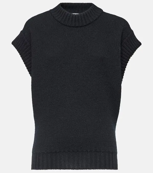 Bottega Veneta Ribbed-knit Wool Top - Black