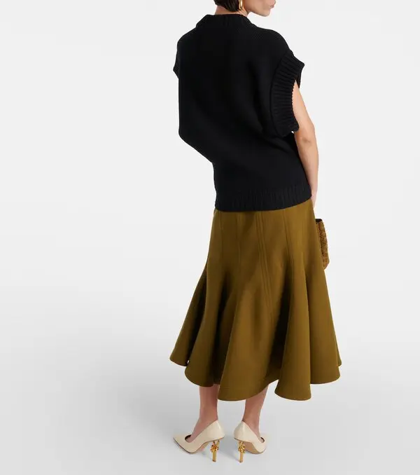 Bottega Veneta Ribbed Wool Mockneck Top