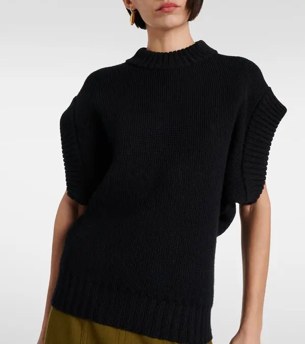 Bottega Veneta Ribbed Wool Mockneck Top