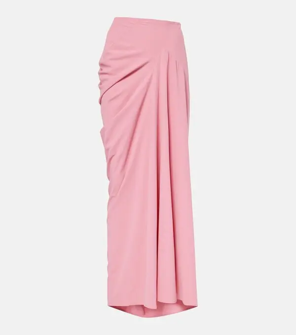 Dries Van Noten Draped Crêpe Maxi Skirt - Pink