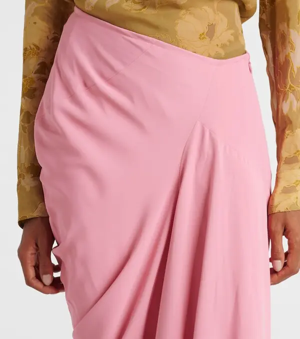 Dries Van Noten Draped Crêpe Maxi Skirt