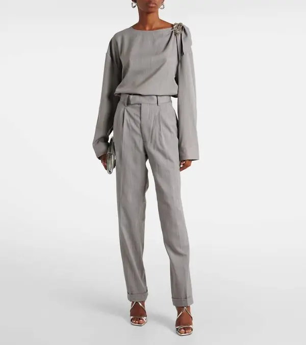 JACQUES WEI Wool Straight Trousers