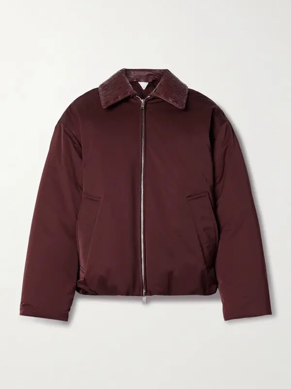 Bottega Veneta Intrecciato Leather-trimmed Down Jacket