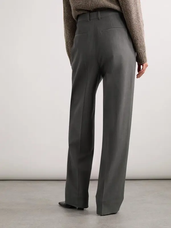 Bottega Veneta Pleated Wool-blend Straight-leg Pants