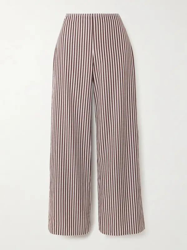 LIBEROWE The Vanguard Striped Cotton-poplin Pants
