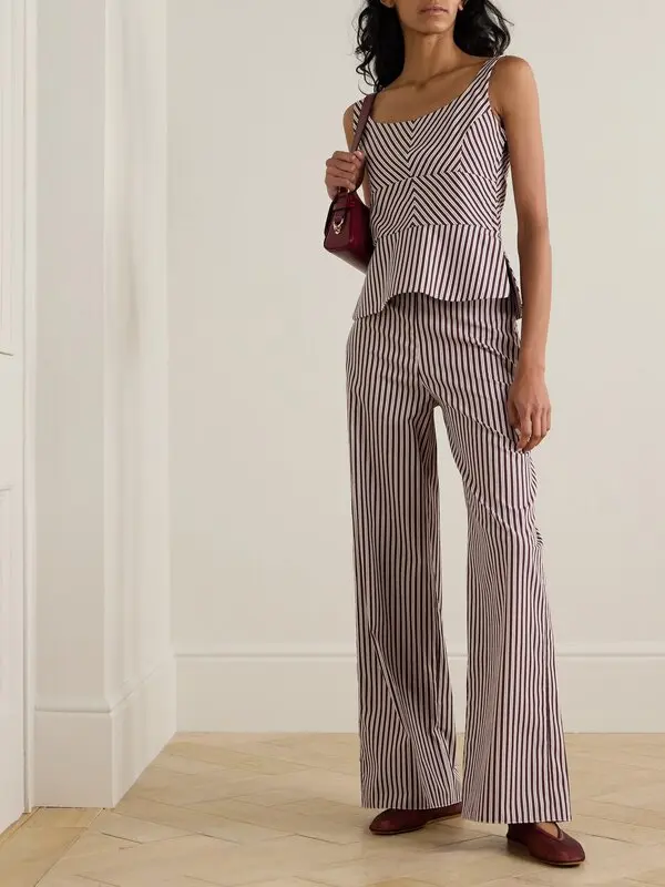 LIBEROWE The Vanguard Striped Cotton-poplin Pants