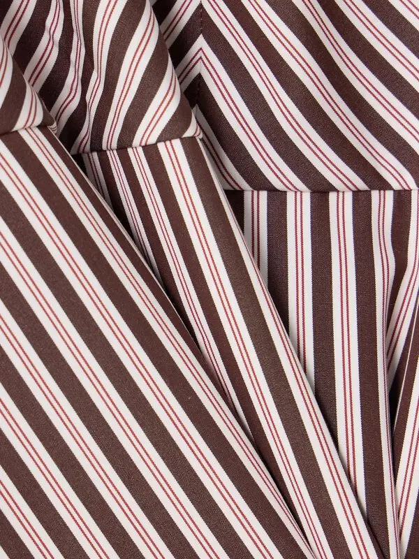 LIBEROWE Striped Cotton-poplin Peplum Top
