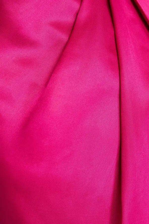 NICHOLAS Draped Satin Halterneck Maxi Dress - Magenta
