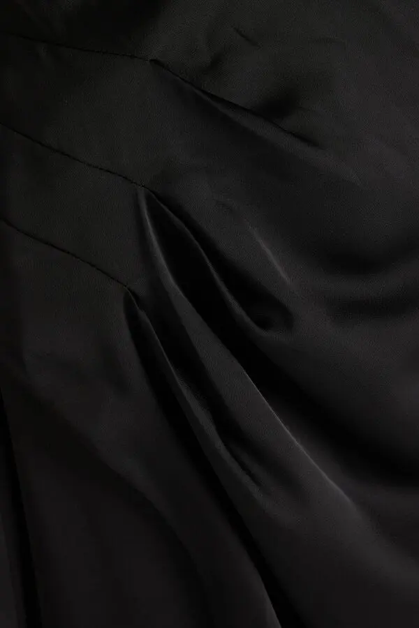 NICHOLAS Strapless Wrap-effect Satin Maxi Dress