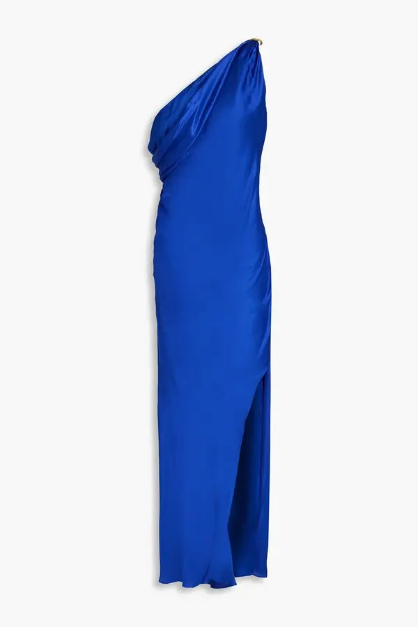NICHOLAS One-shoulder Satin Maxi Dress - Bright Blue
