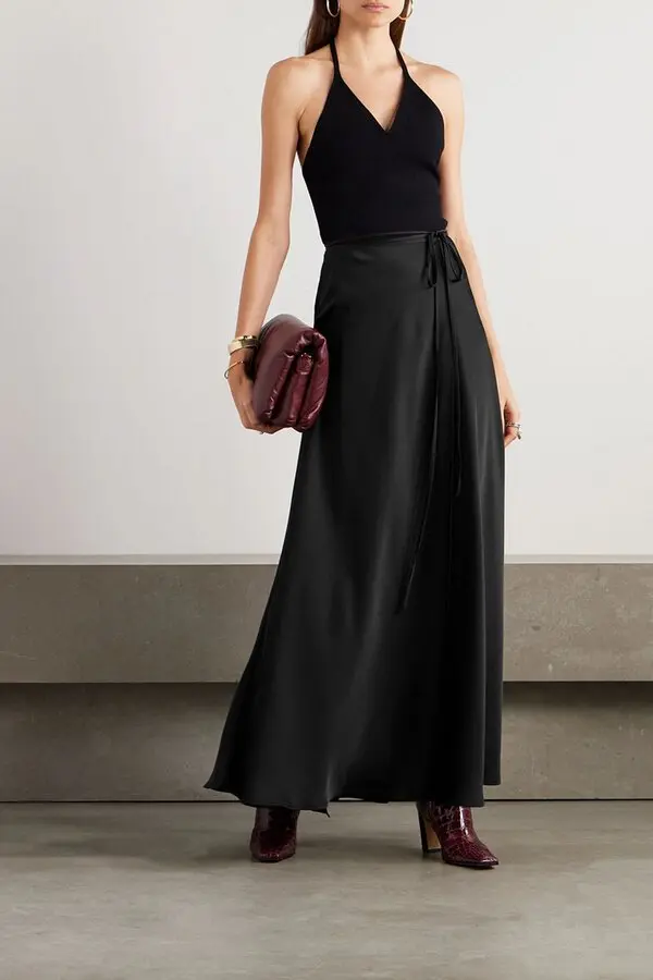 Philosophy Di Lorenzo Serafini Satin Maxi Wrap Skirt