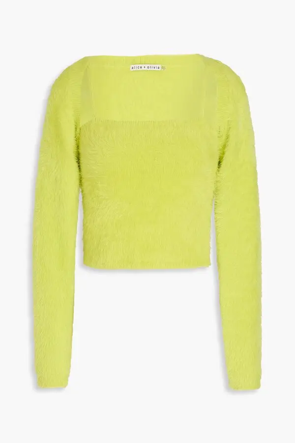 Alice + Olivia Luetta Brushed Knitted Top And Shrug Set