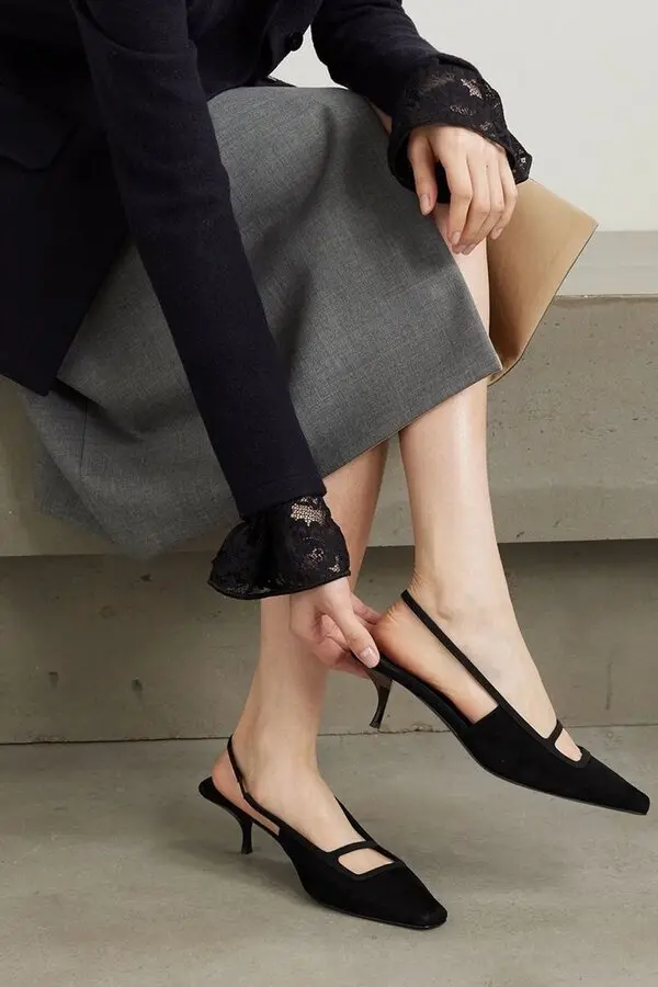 NEOUS Sabik Suede Slingback Pumps
