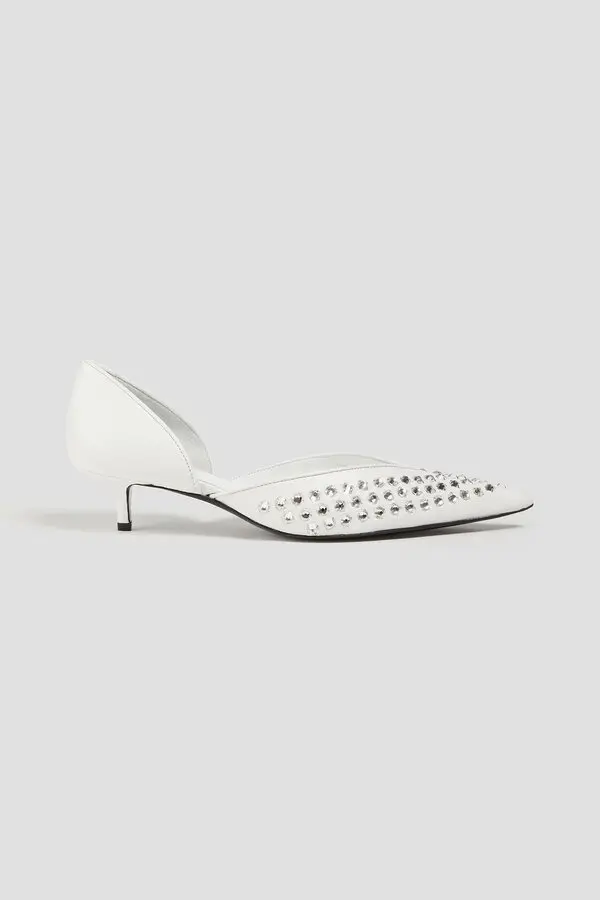 Philosophy Di Lorenzo Serafini Crystal-embellished Leather Pumps - White