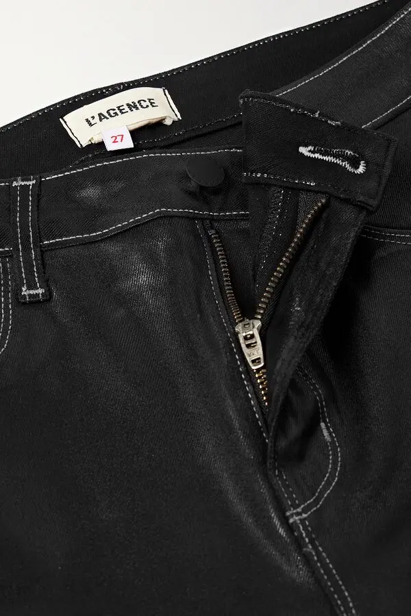 L'Agence Selma Coated Highrise Flared Jeans
